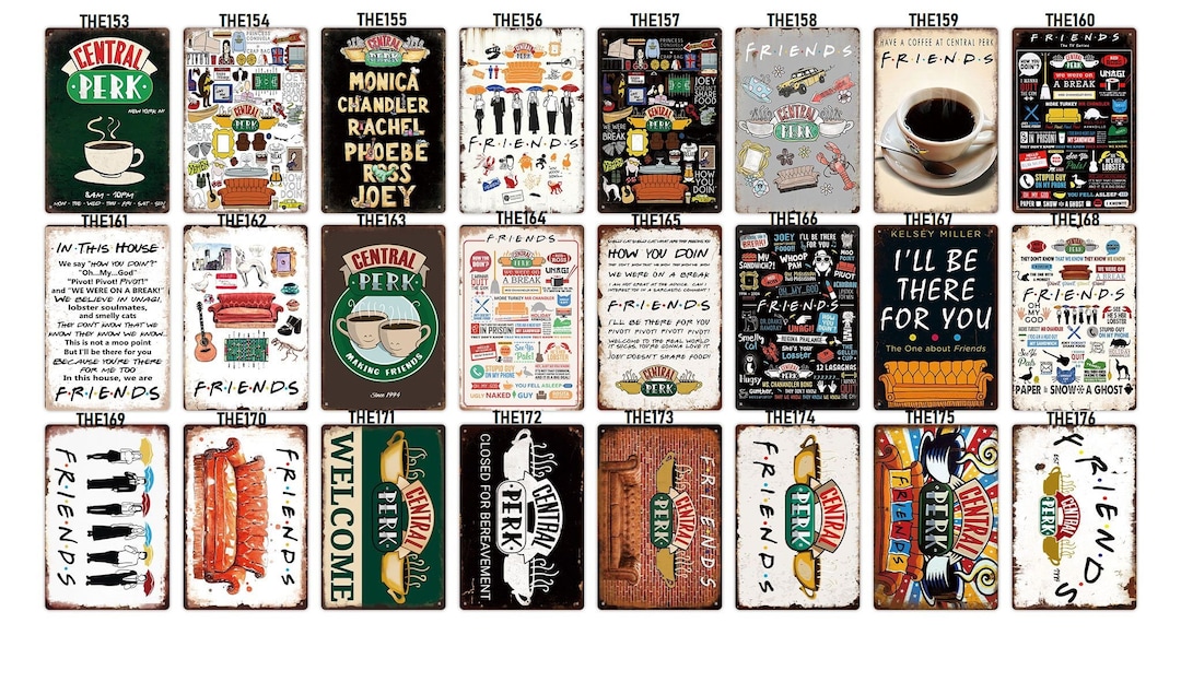 TV Show Friends Metal Sign Central Perk Vintage Style Plaque Tin Poster ...