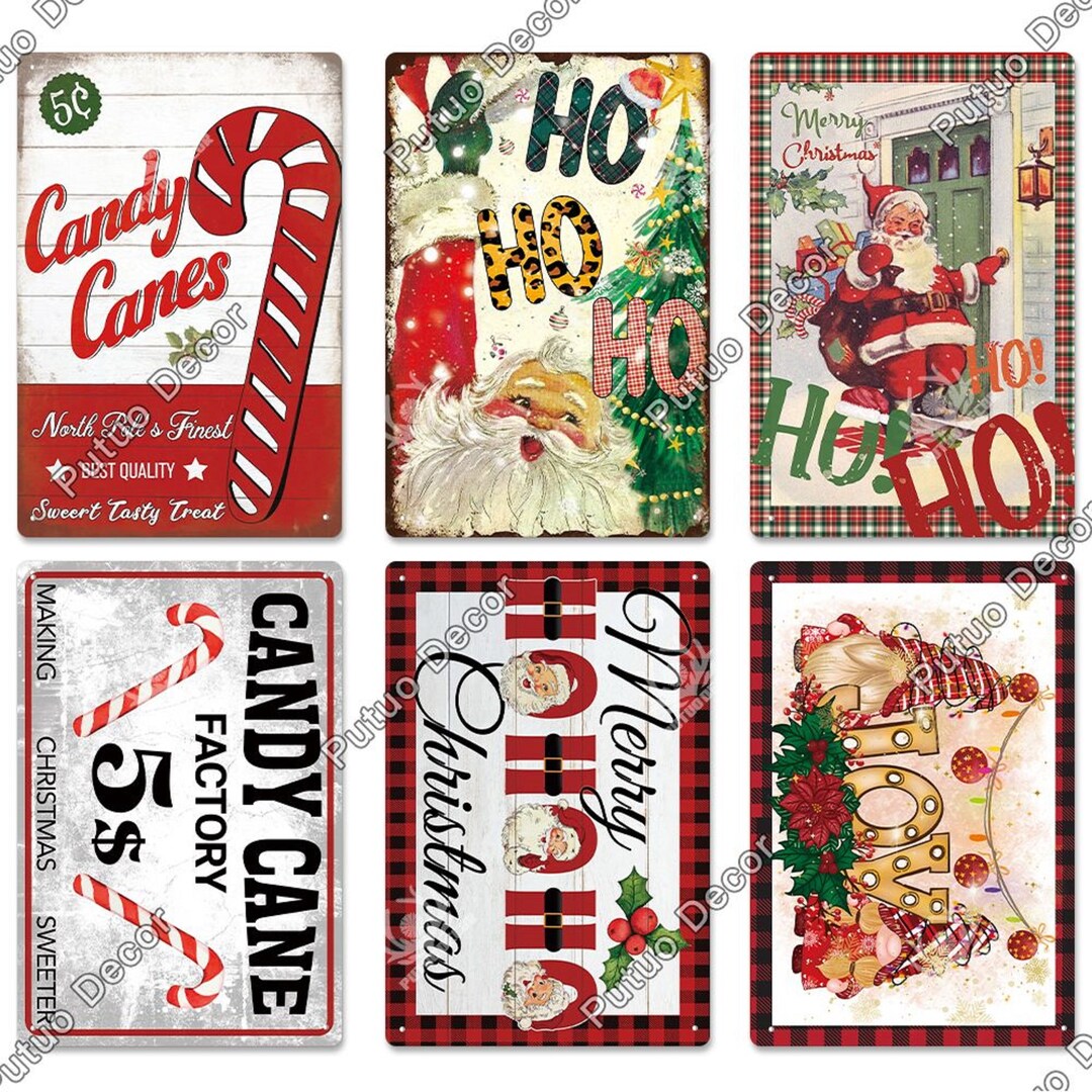 Merry Christmas Joy Vintage Metal Sign Metal Poster Tin Plaque for ...