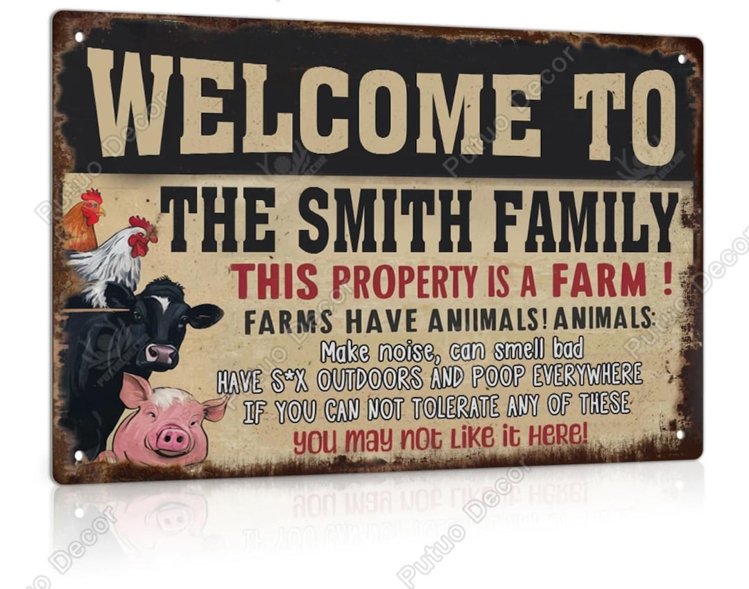 Welcome to This Property is A Farm Add Your Text Custom Family Name ...