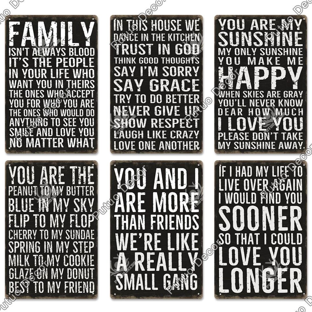Inspirational Sayings Vintage Plaque Metal Tin Signs Retro Wall Art ...