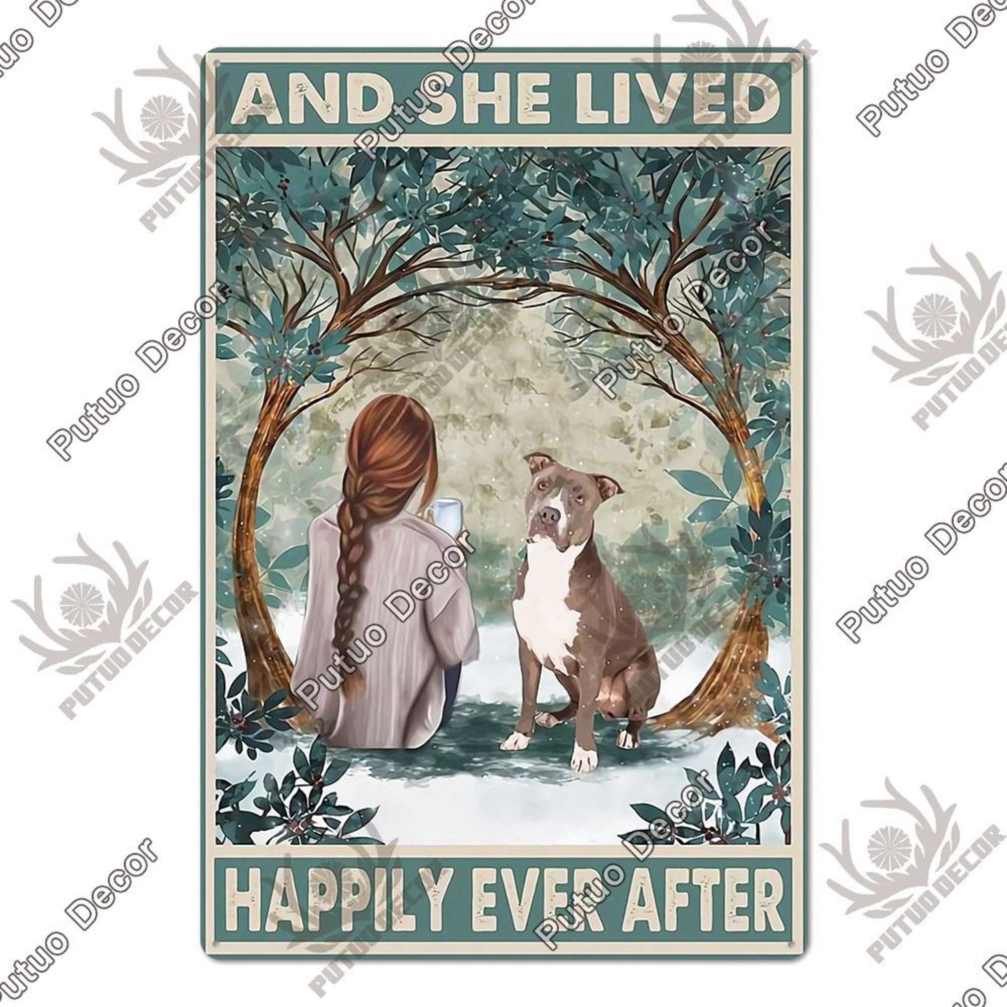 Funny Dogs Tin Signs Vintage Metal Signs Pet Sign Tin Posters for Farm ...