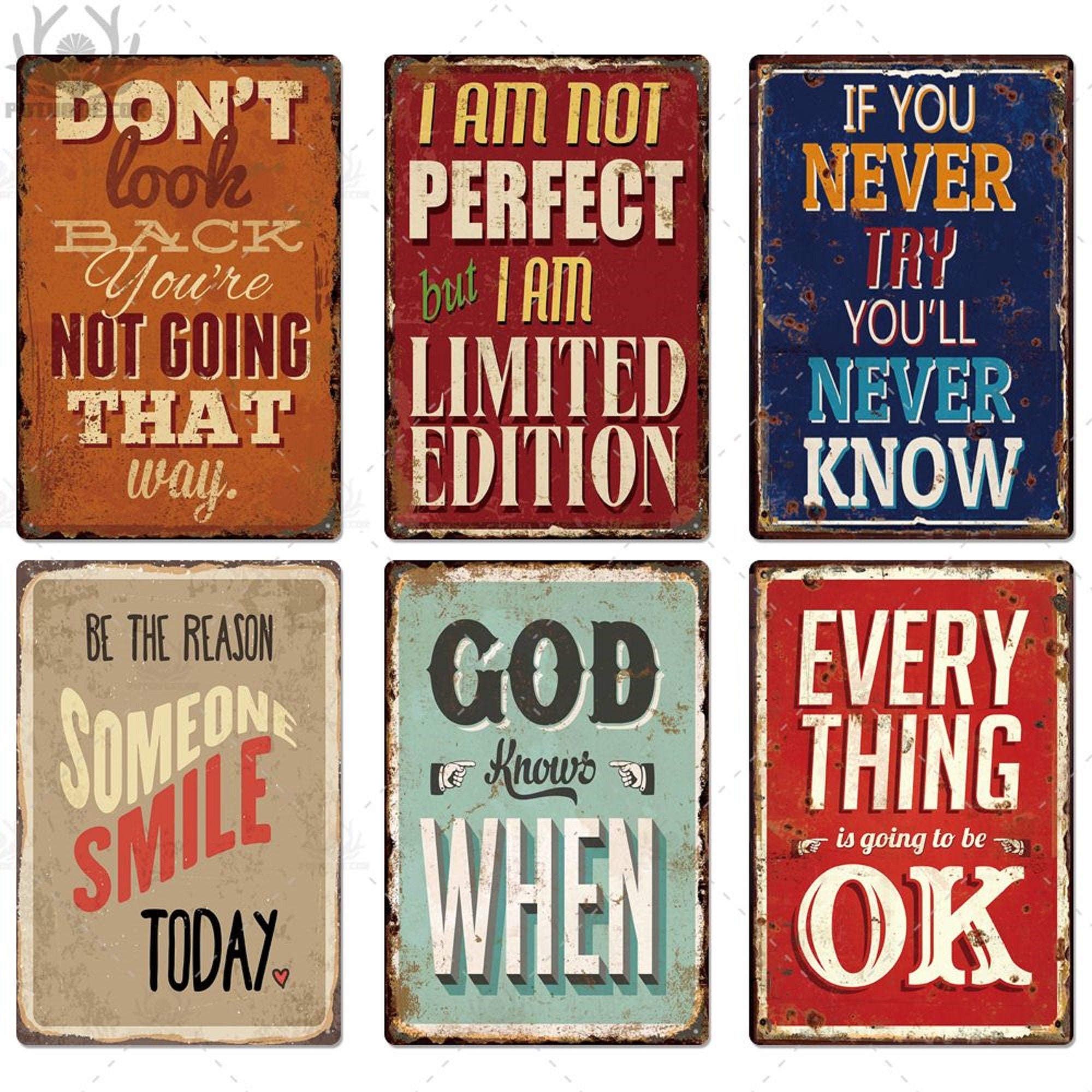 Inspirational Metal Sign Plaque Home Decor Motivational Quote Mental ...