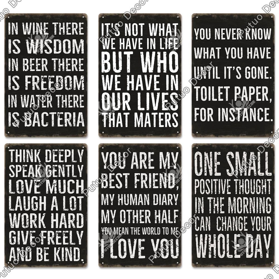 Inspirational Sayings Vintage Plaque Metal Tin Signs Retro Wall Art ...