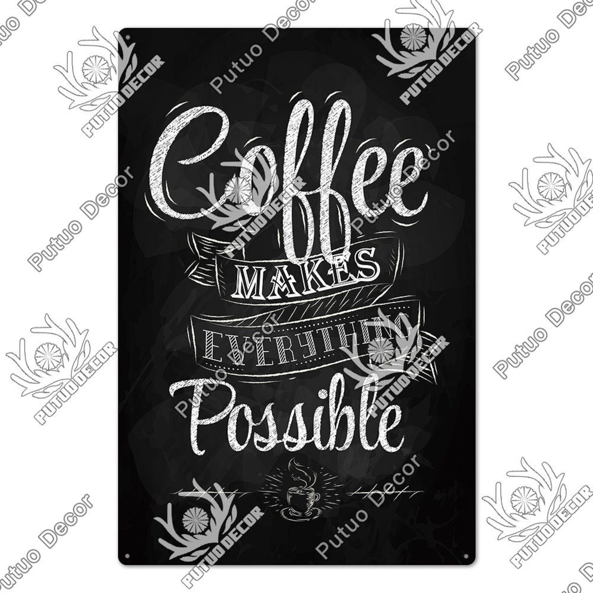 Enjoy Your Coffee Vintage Style Tin Sign Plaque Metal Plate Wall Art ...