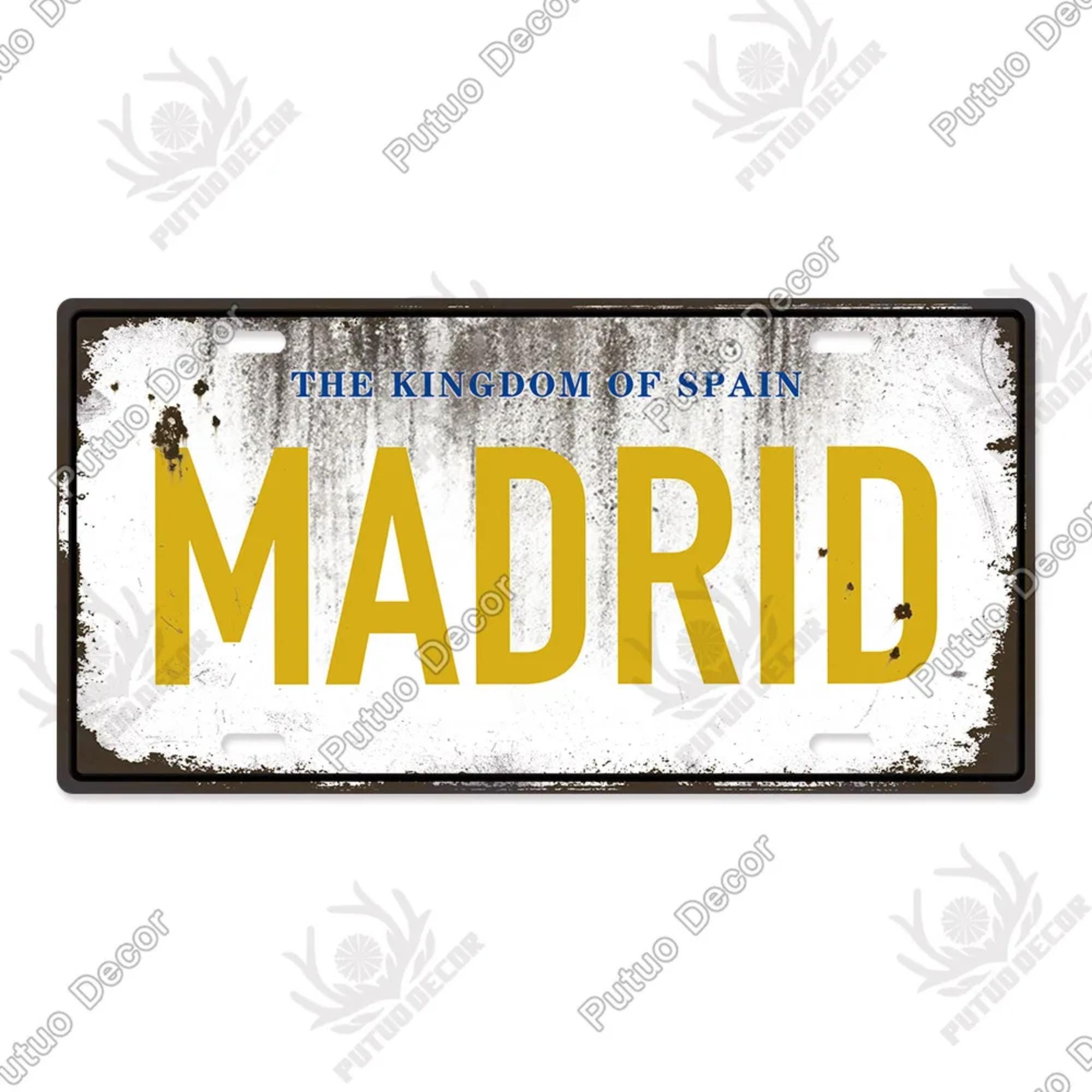 World Cities License Plates Vintage Metal Signs London Madrid Dubai ...