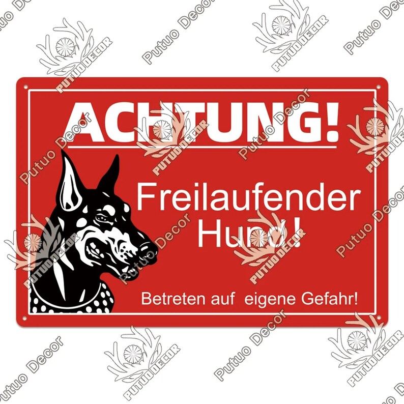 Funny French German Warning Metal Sign Humorous Retro Tin Plate Wall ...