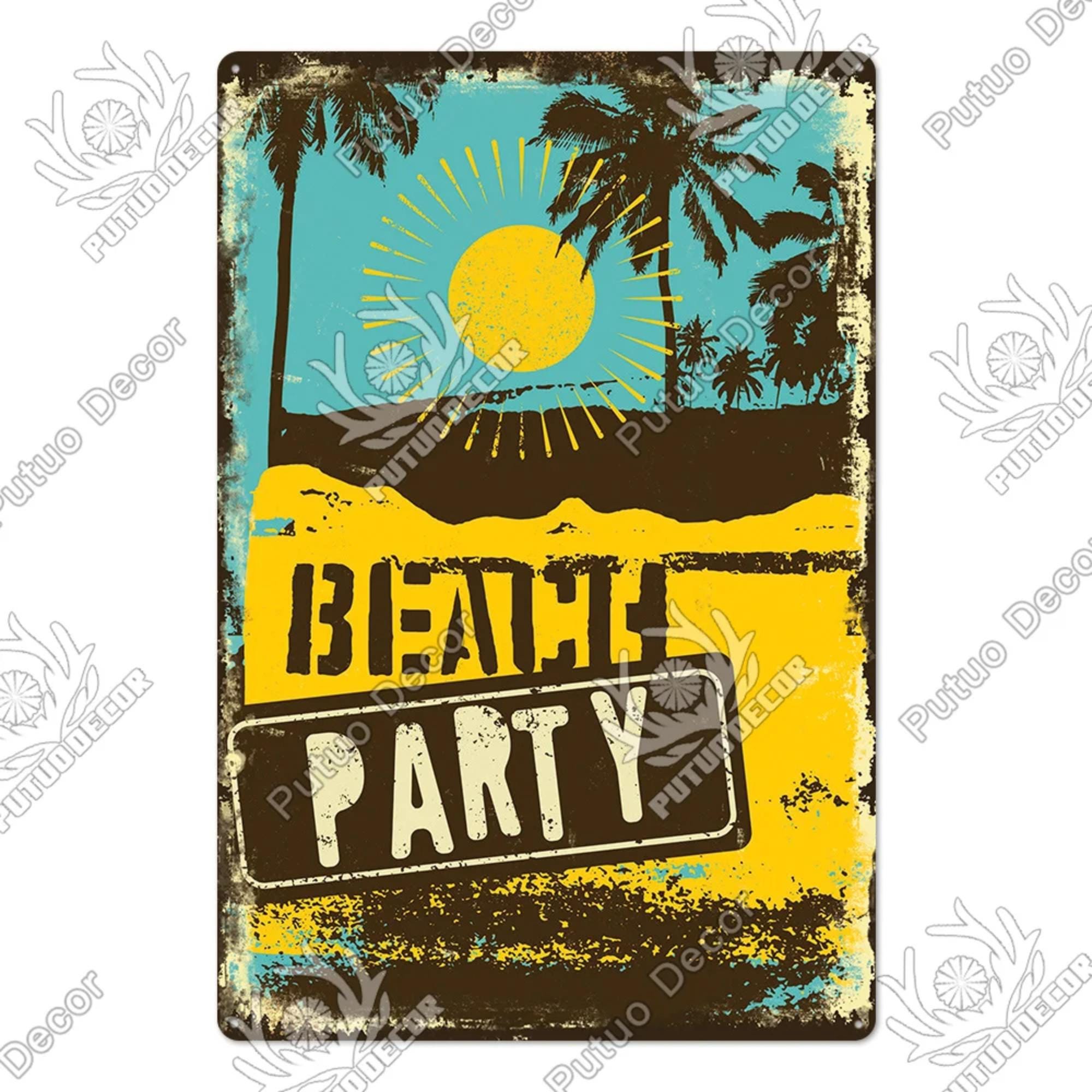 Vintage Beach Metal Signs My Beach Adventure This Way to the Beach ...