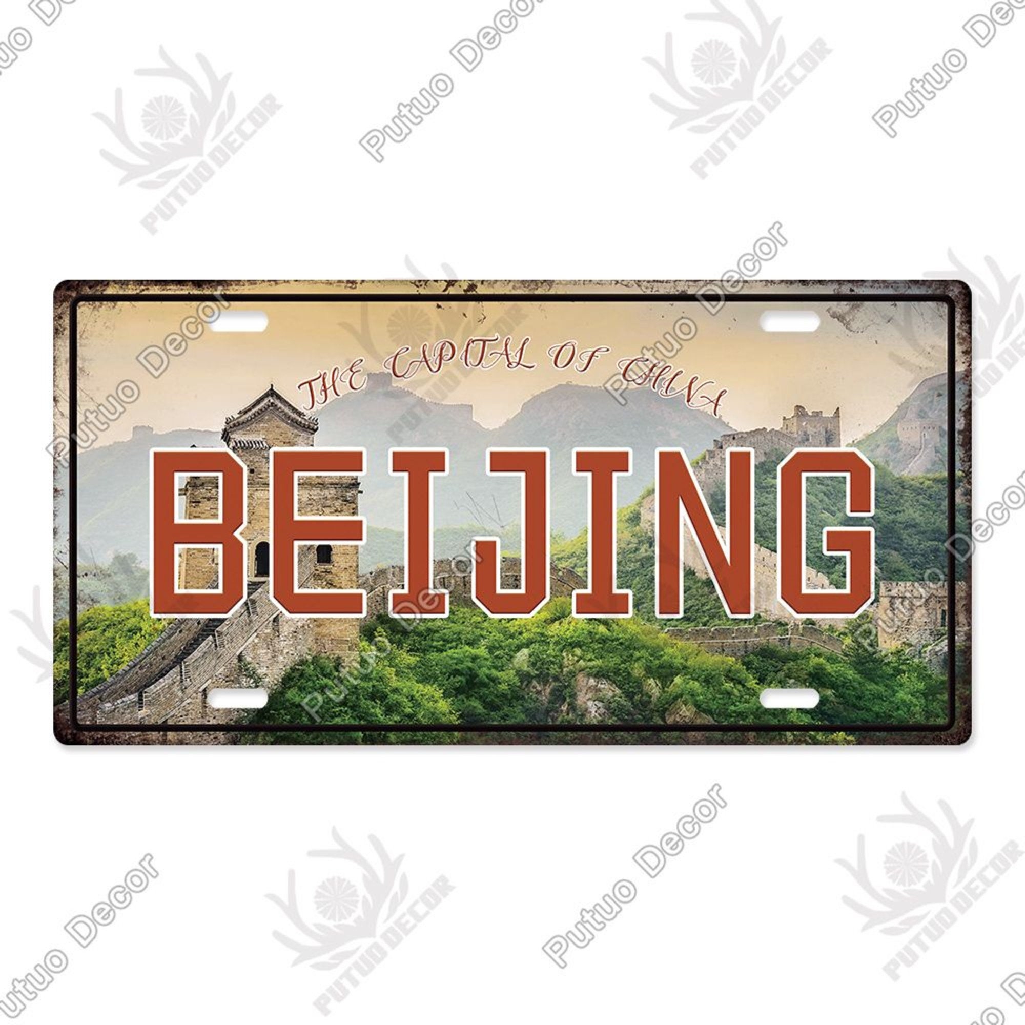 Countries Capital Cities License Plates Metal Sign Plaque Vintage Tin ...