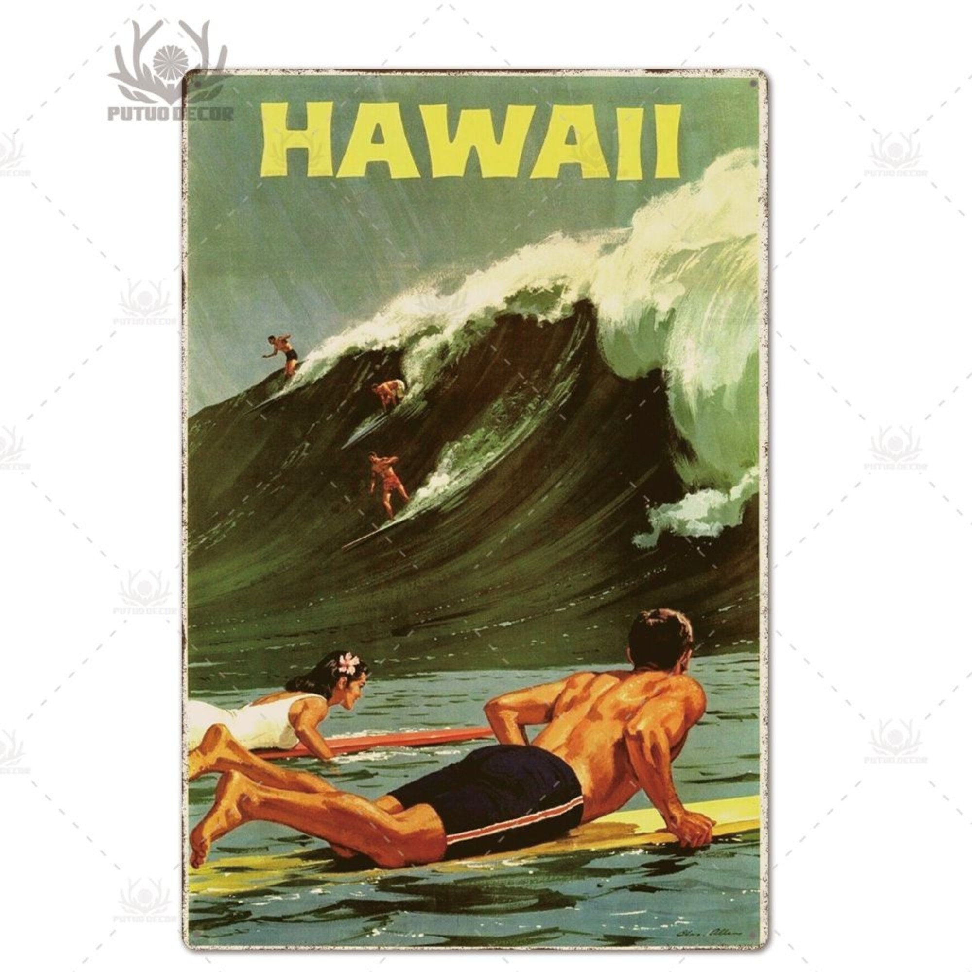 World Travel Destinations Tin Sign Plaque Metal Plate Vintage Wall Art ...