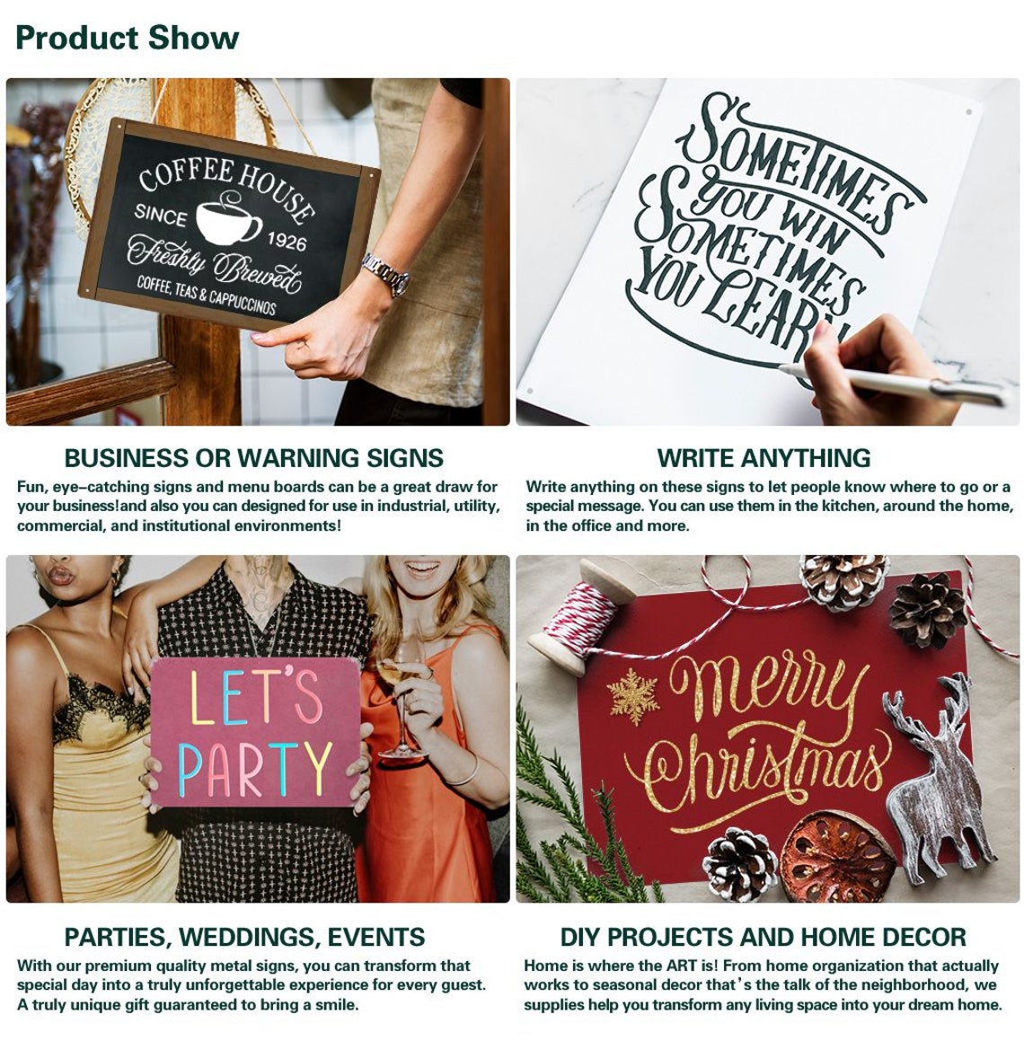 DIY Blank Base Plate Rustic Tin Signs Plaque Metal Wall Art Decor Home ...