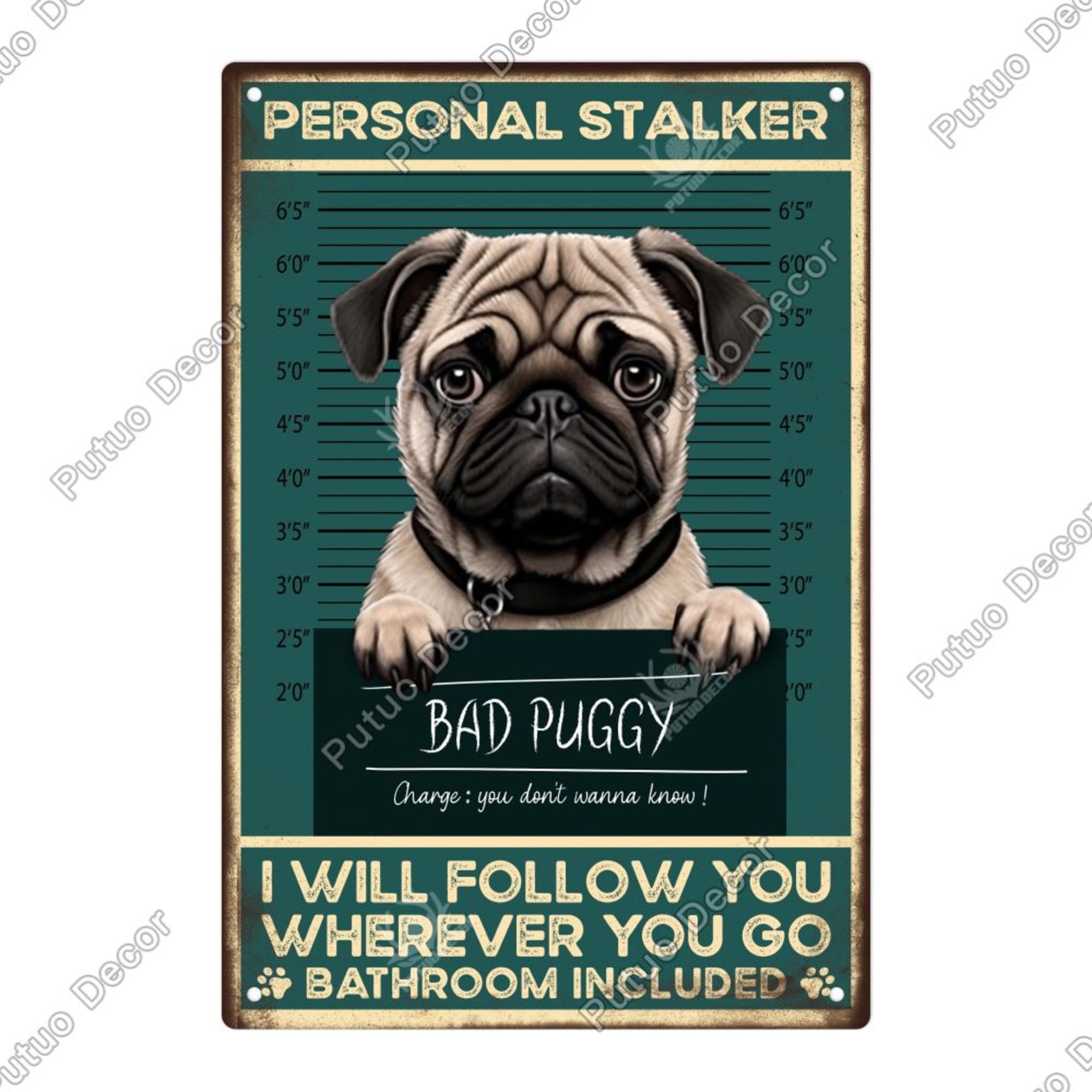 WC Funny Animals Restroom Retro Tin Sign Vintage Bathroom Plaque Metal ...