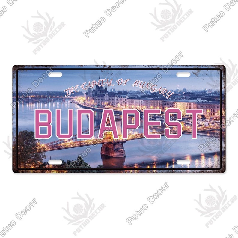 Countries Capital Cities License Plates Metal Sign Plaque Vintage Tin ...