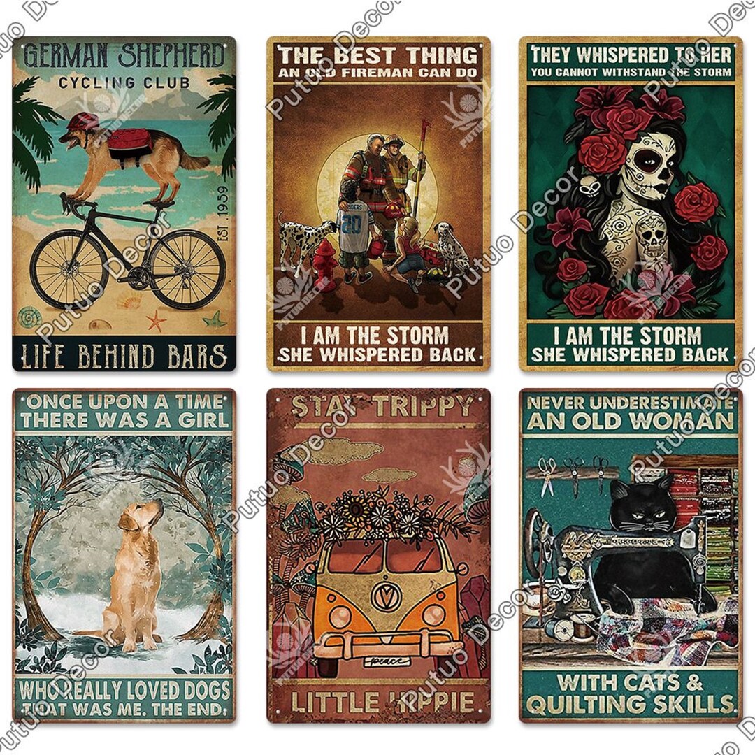 Funny Humour Animals Metal Signs Vintage Style Posters Tin Signs Retro ...