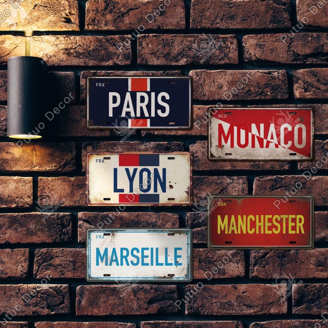 Famous City Metal Sign Licenses Plate Plaque Vintage Rusted Tin Sign ...