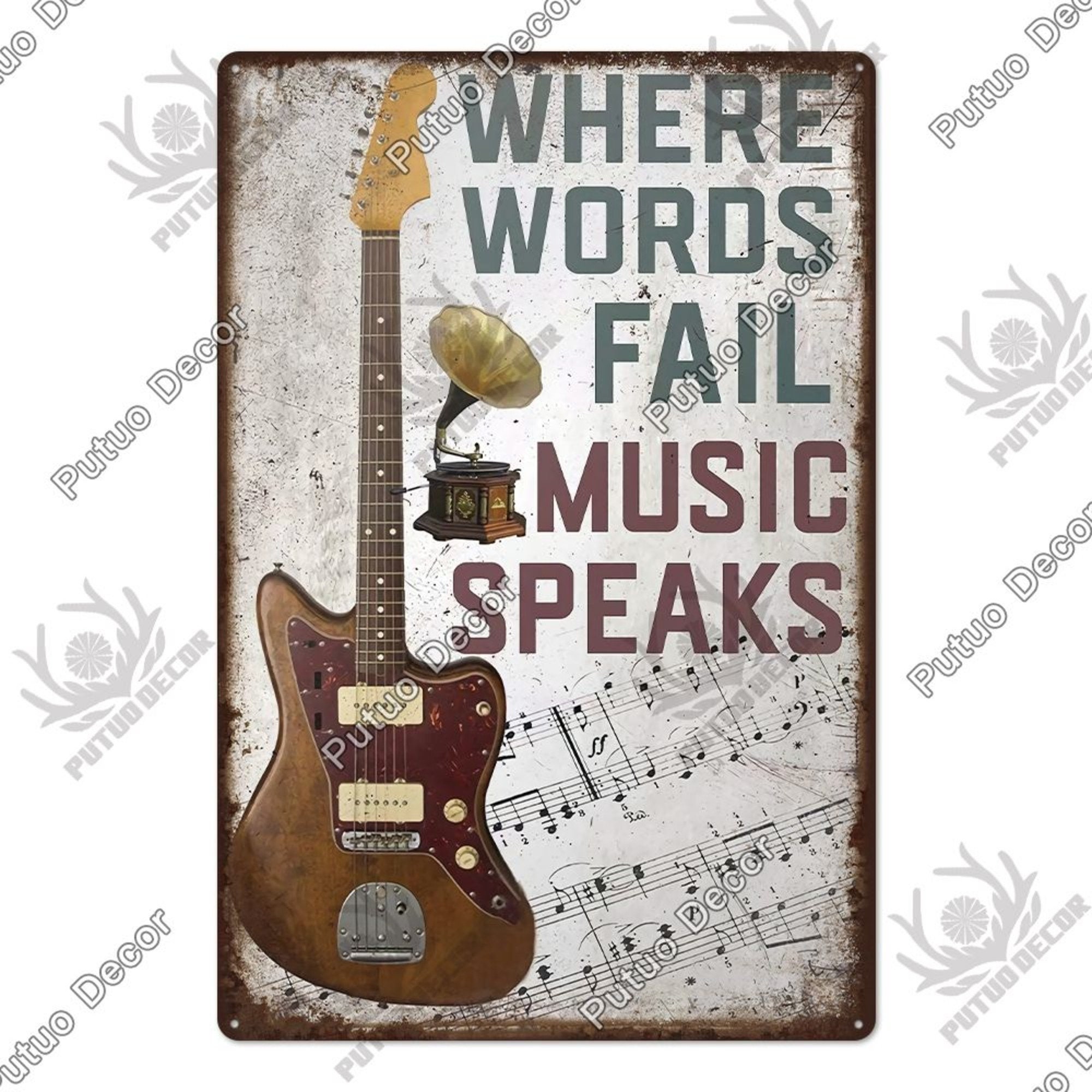 Music Tin Sign Vintage Poster Plaque Metal Retro Wall Art Decoration ...