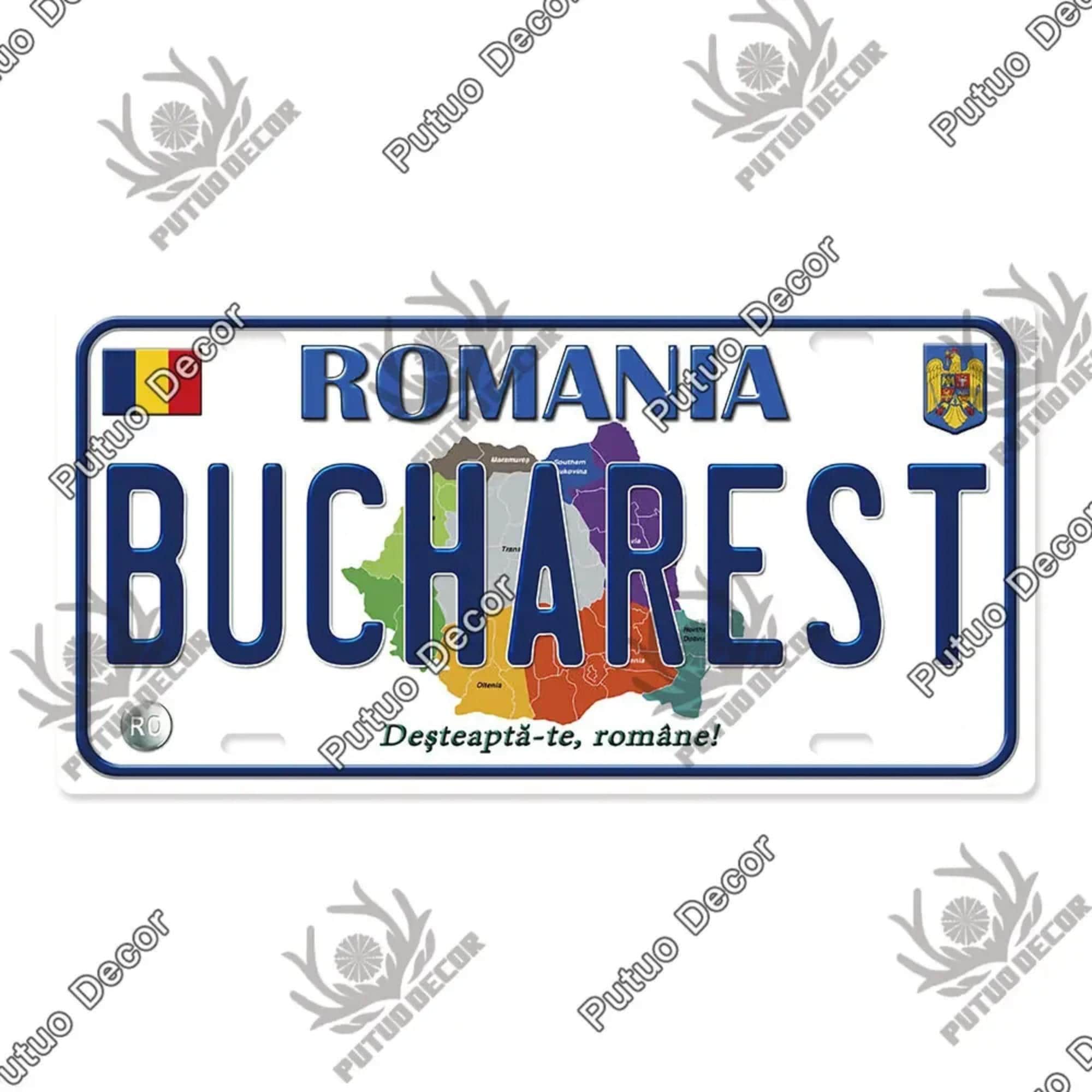World Countries Themed License Metal Plates Vintage Rusted Travel ...