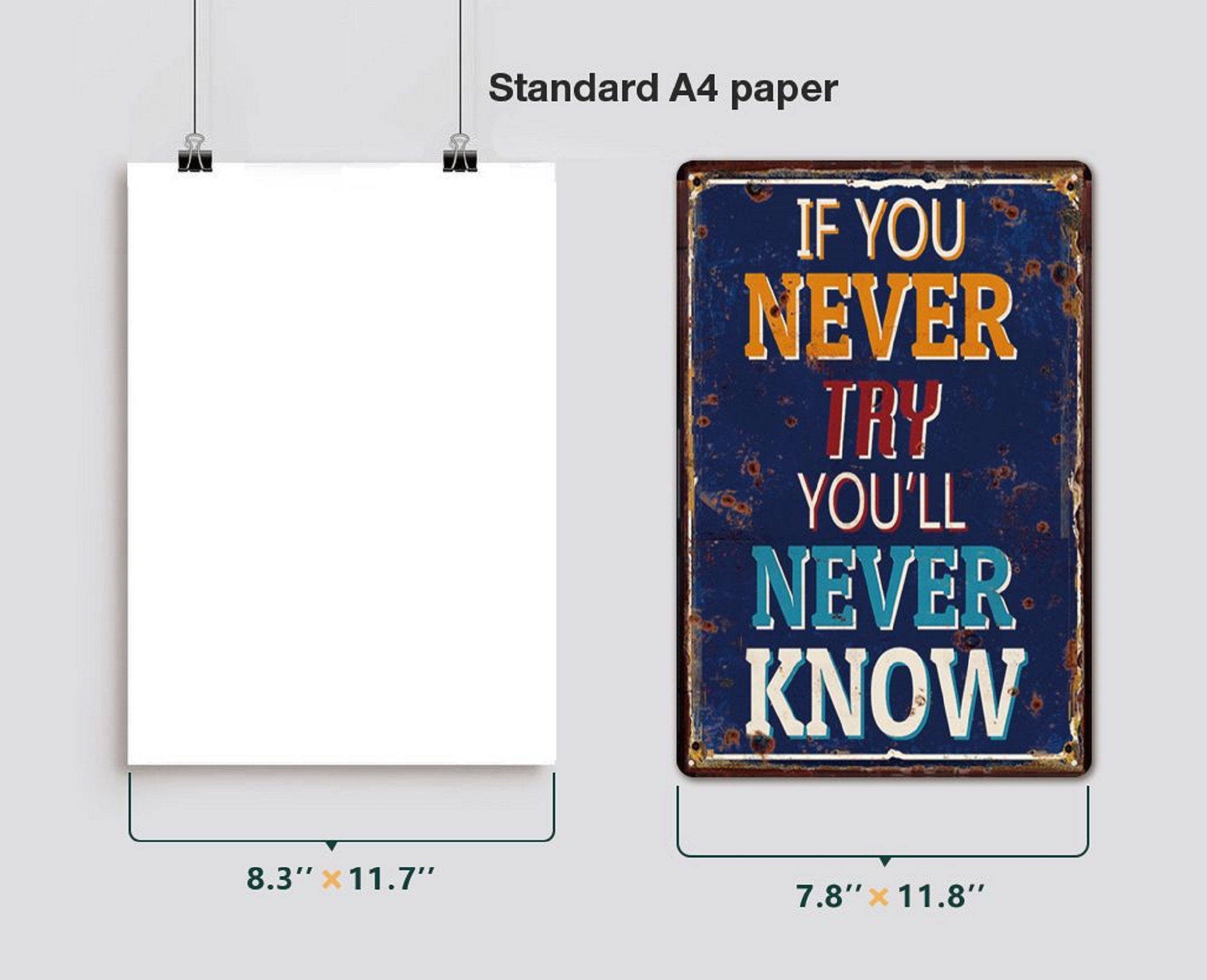 Inspirational Metal Sign Plaque Home Decor Motivational Quote Mental ...