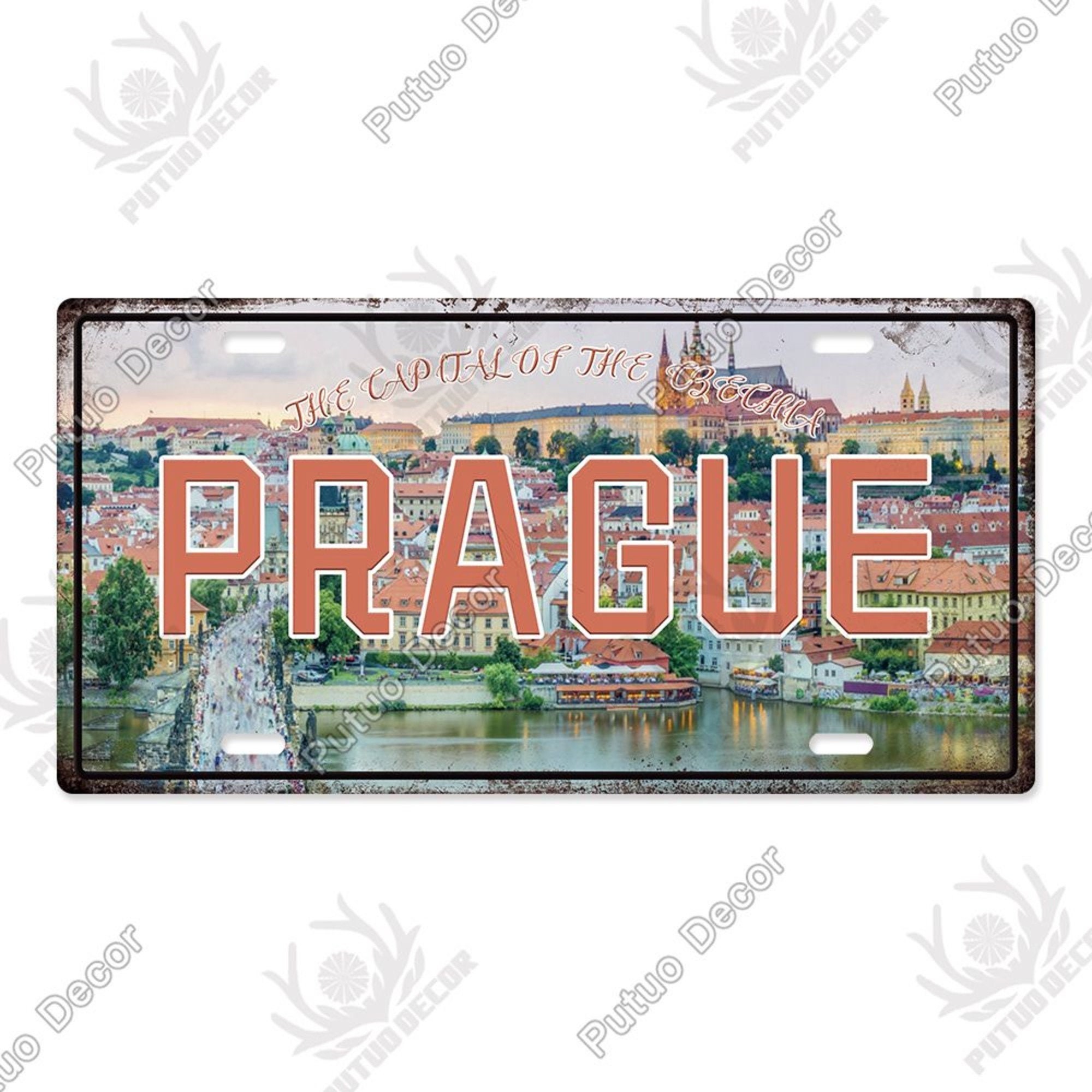 Countries Capital Cities License Plates Metal Sign Plaque Vintage Tin ...