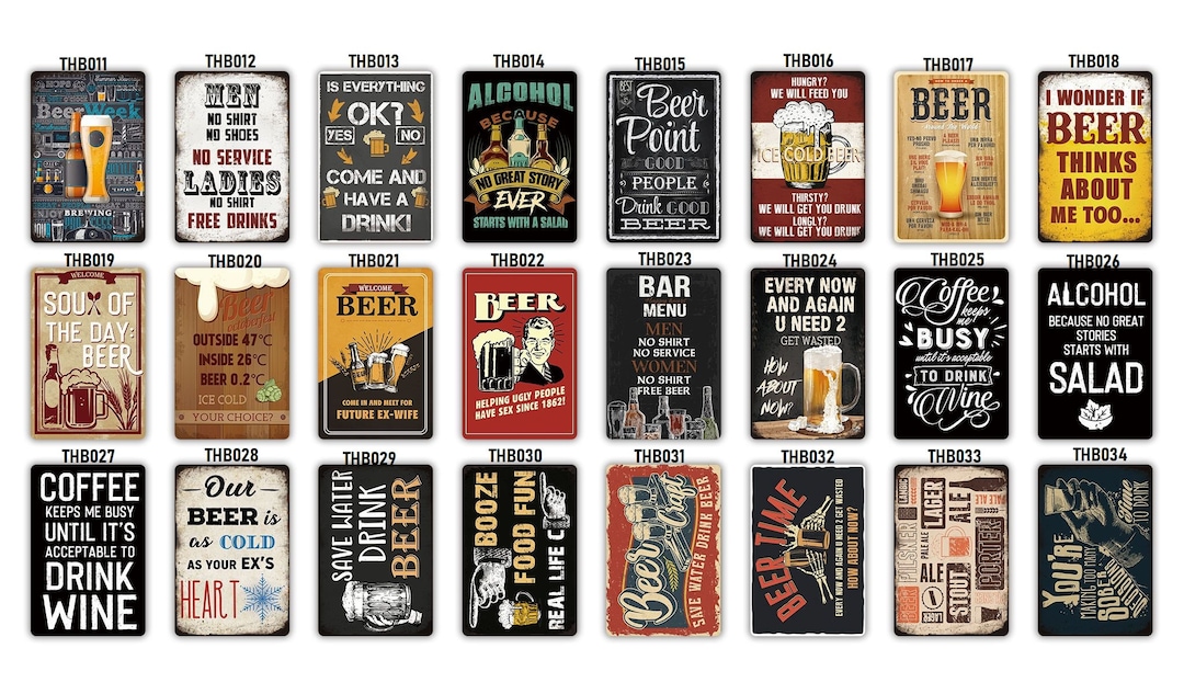 Vintage Style Rusted Tin Sign Funny Beer Metal Plaque Bar Pub Man Cave ...