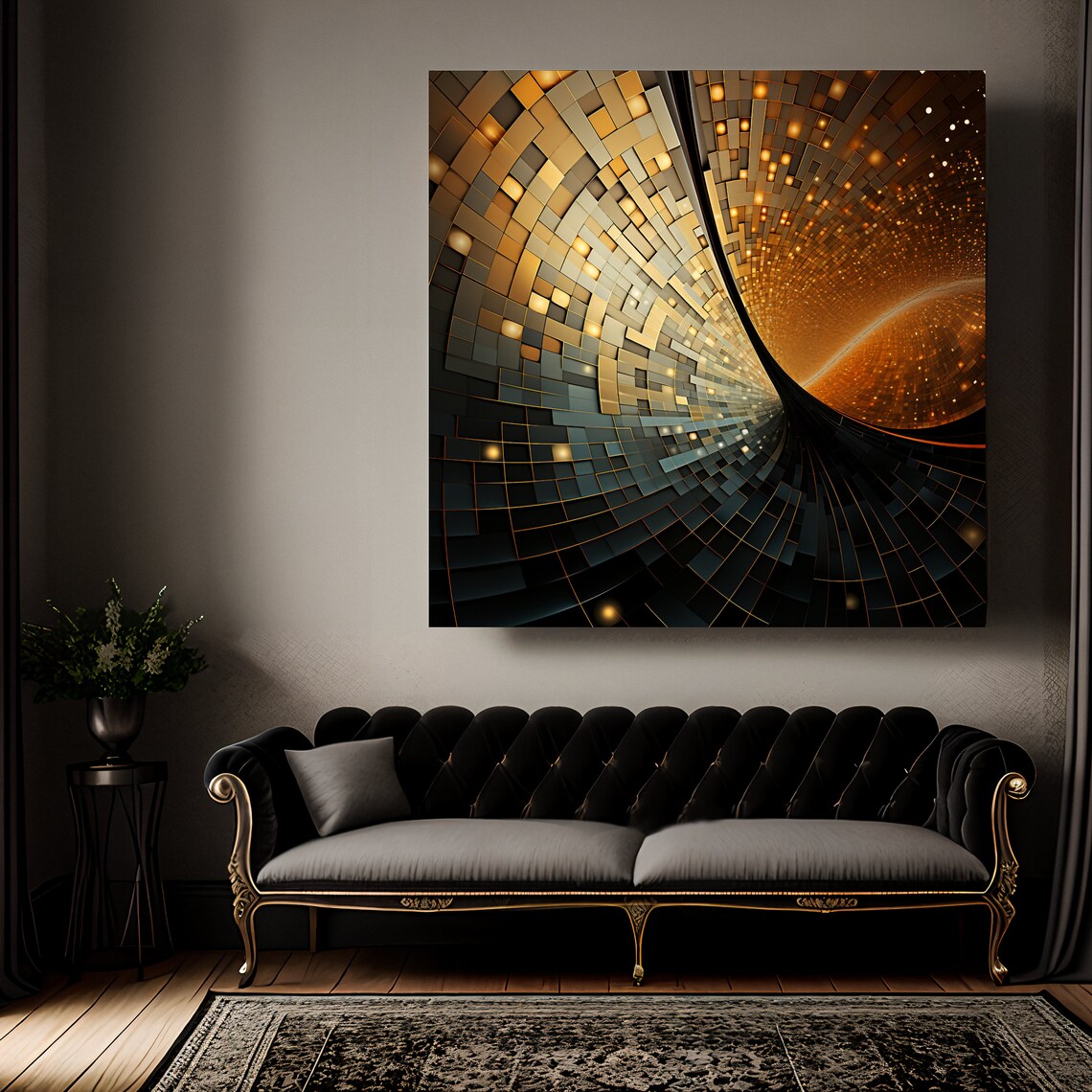 Parabolas Fleeting Vibration Abstract Stretched Canvas, Ready to Hang ...