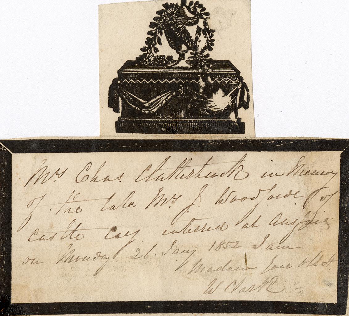 Antique Mourning Card Print | Vintage Funeral Ephemera | 1852 ...