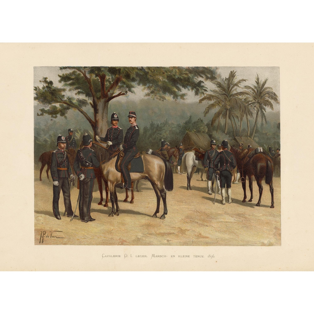 Antique Cavalry Print – Dutch East Indian Army, 1900 (digital Download ...