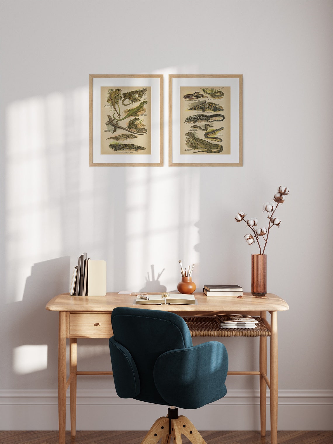 Antique Print of the Beaded Lizard, Gold Tegu, Monitor Lizard and ...