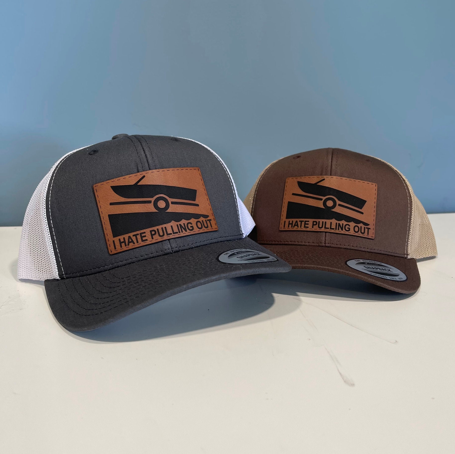 I Hate Pulling Out Boating Leather Patch Adult Retro Trucker Hat/cap - Etsy