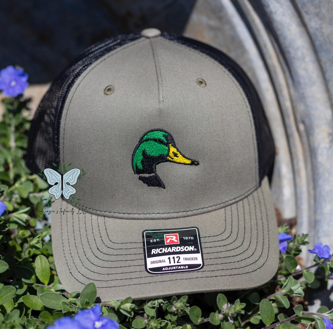 Mallard Duck Head Embroidered Richardson 112 | 6 Panel Trucker Cap/hat ...
