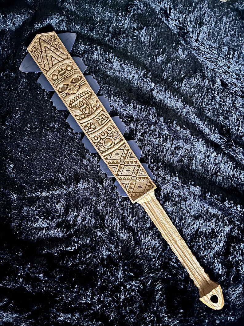 Ahkuhnah Ocelotl Macahuitl Aztec Warrior Soldier Battle Mace Sword War ...