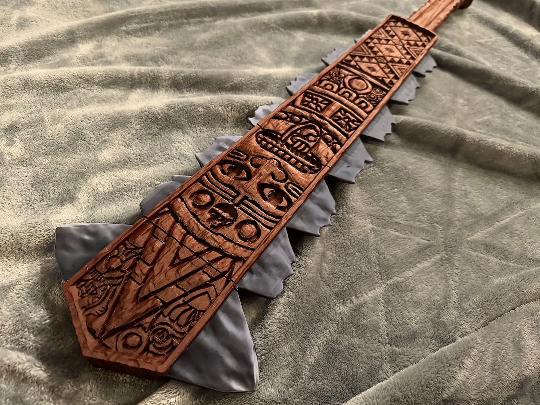 Ahkuhnah Ocelotl Macahuitl Aztec Warrior Soldier Battle Mace Sword War ...