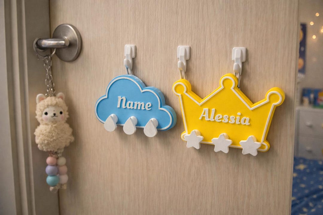 Custom Name Wall Hook | Cloud or Crown, Kids Decor - Etsy