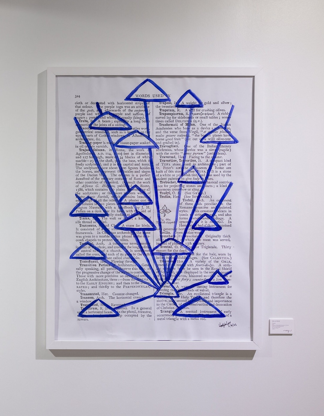 Triangle framed Erasure Poem, 36x48 Large Oversized Original Art ...