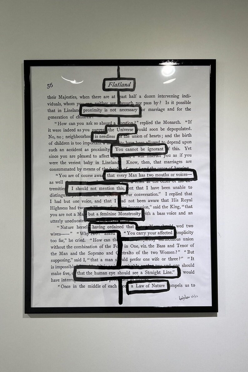 Original Art Giant Large Scale Painting Flatland Framed Erasure Poem ...