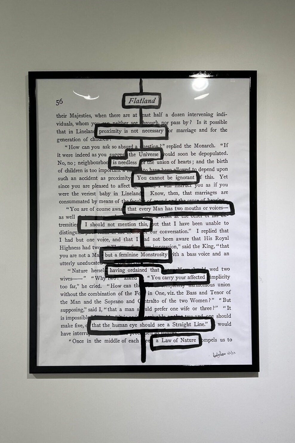 Original Art Giant Large Scale Painting Flatland Framed Erasure Poem ...