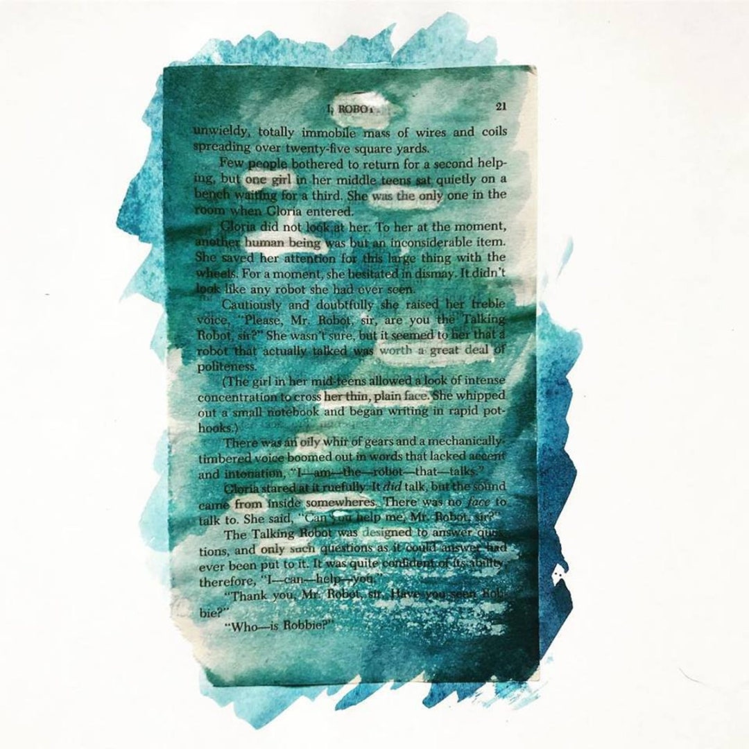 Custom Erasure Poem Painting Book Page, Unframed Original Acrylic Art ...
