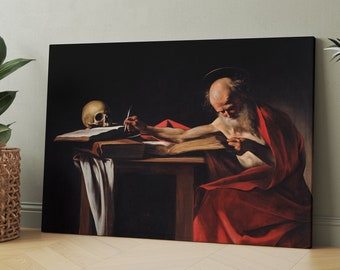 Saint Jerome Writing Caravaggio Print Reproduction Wall Art - Etsy