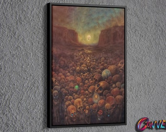 Skeleton Couple Painting Canvas, Painting of Zdzislaw Beksinski Wall ...
