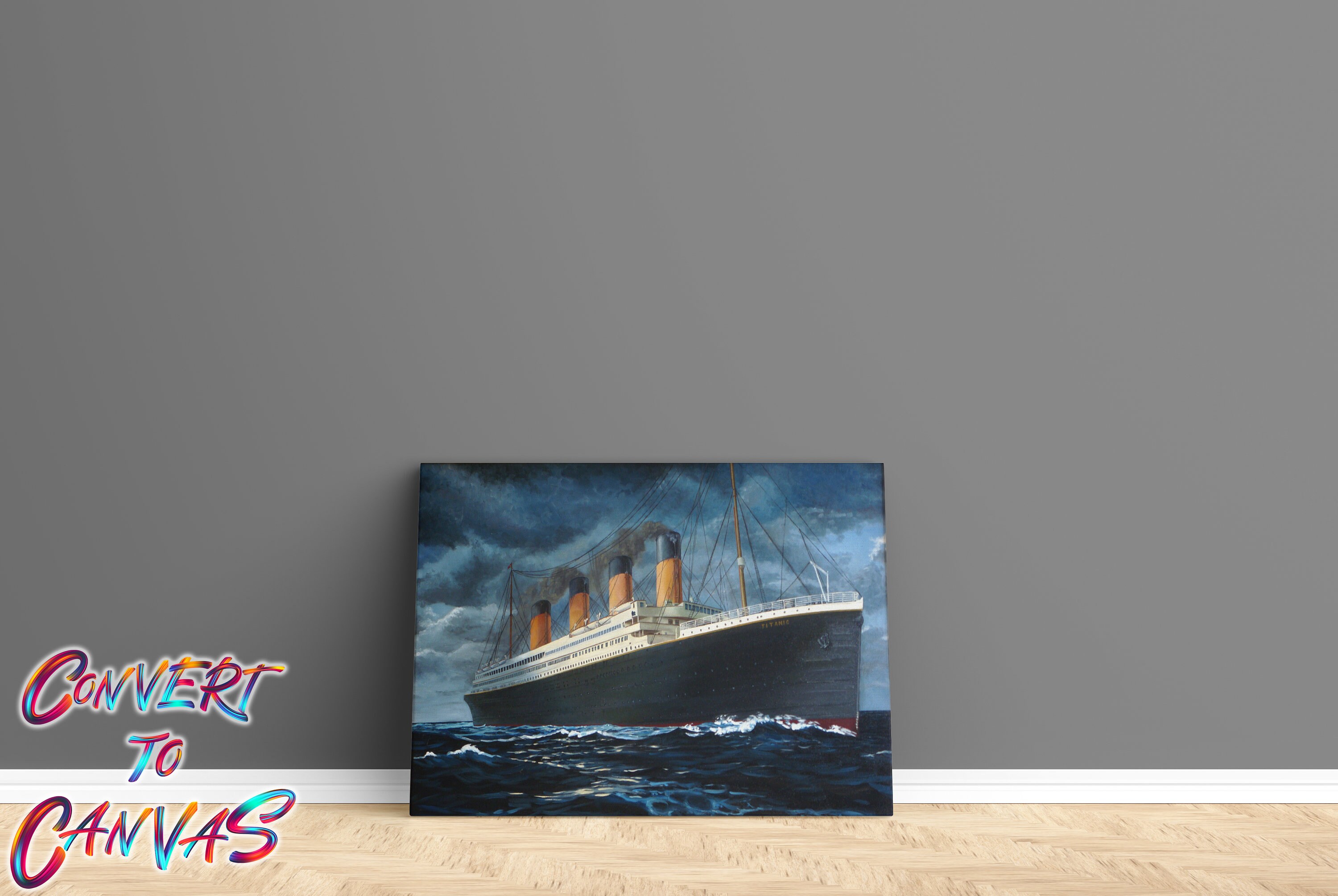 Titanic Art, Titanic Ship Wall Decor, Titanic Canvas, Ship Night Canvas ...