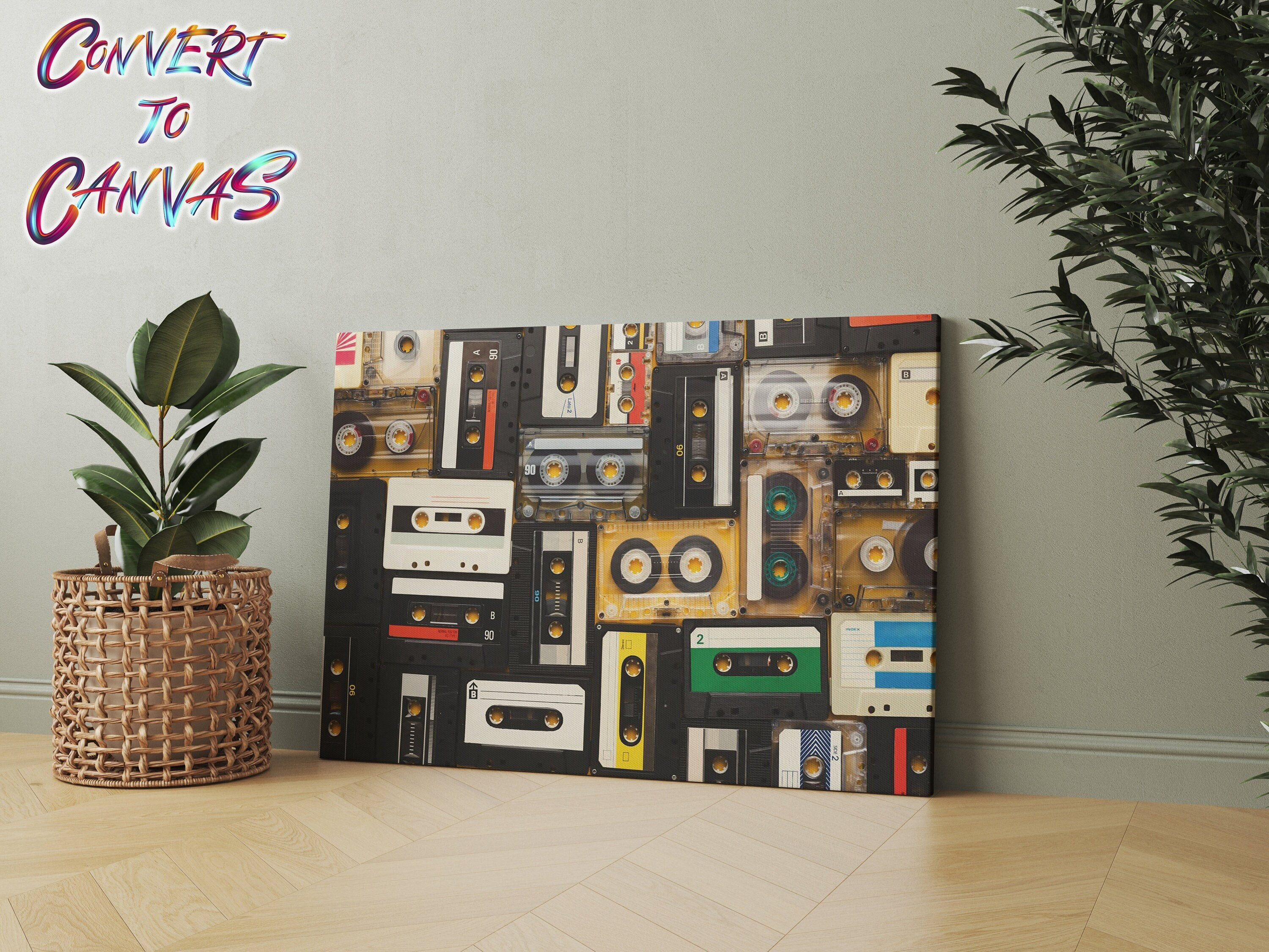 Retro Casette Canvas, Old Cassette Poster, Vintage Cassette Wall Art ...