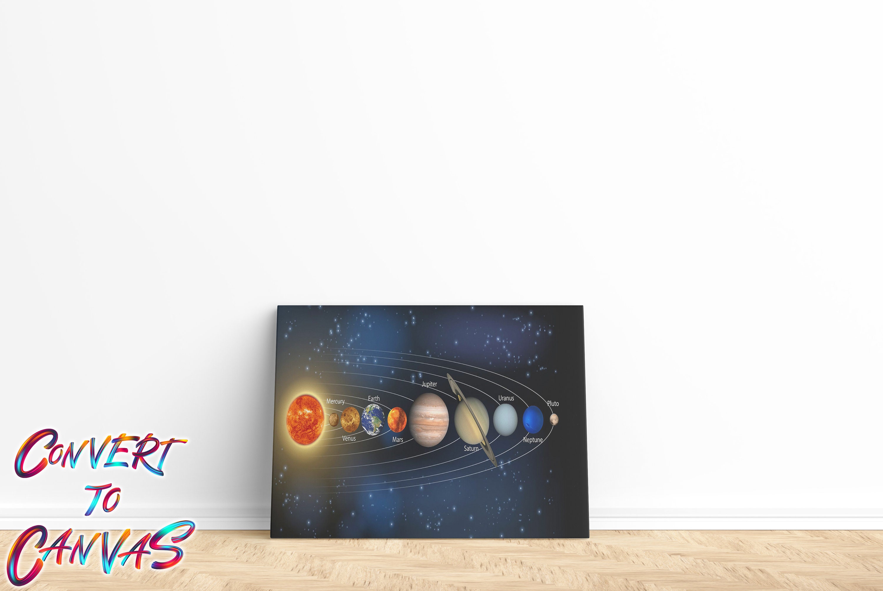 Solar System Canvas Print Space Wall Art Kids Room Decor Astronomy ...