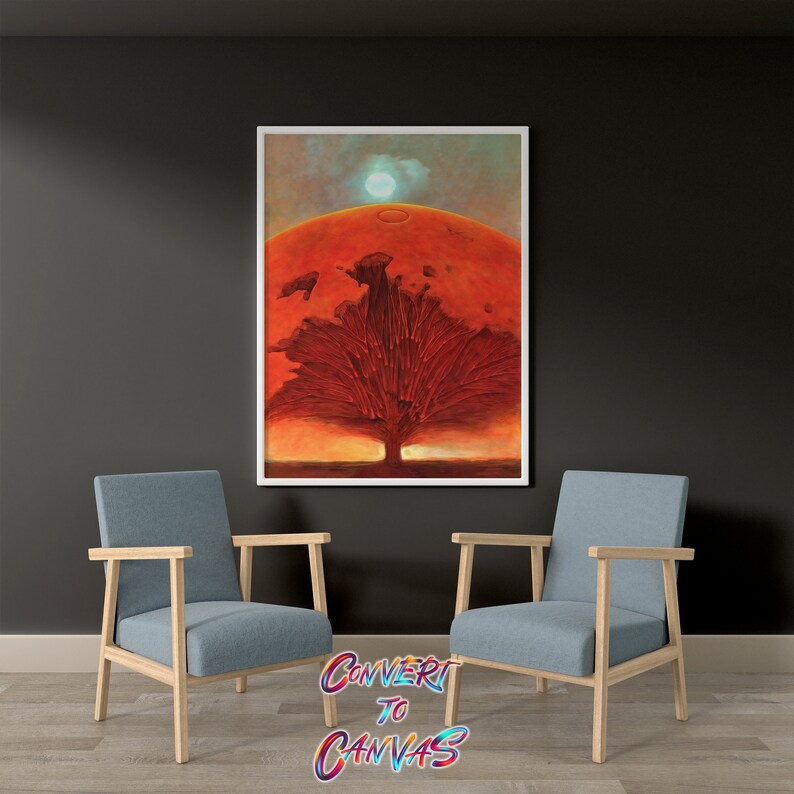 Dark Surreal Tree Canvas, Painting of Zdzislaw Beksinski Wall Decor ...