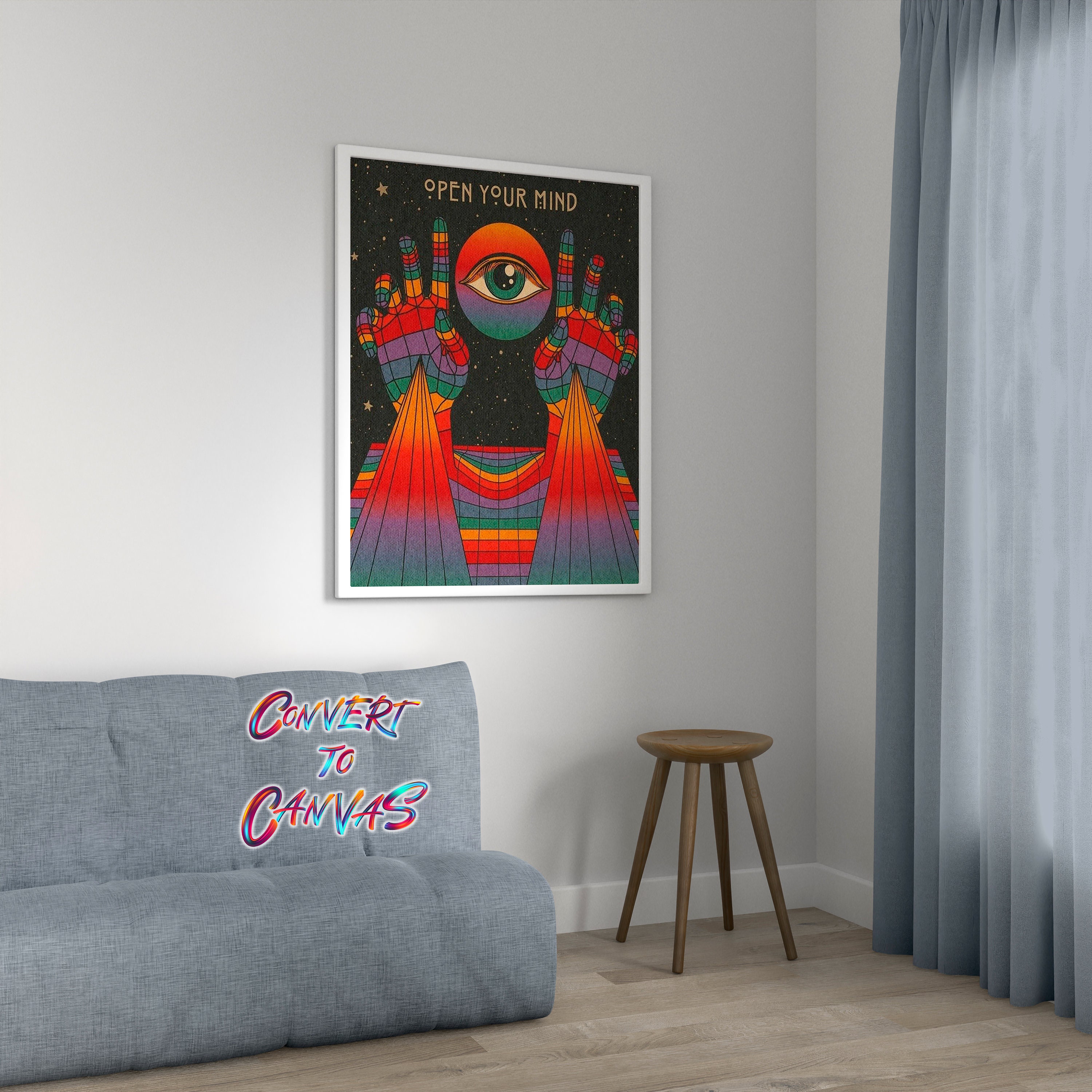 Meditation Art - 70s Wall Art - 70s Art - Rainbow Art - Psychedelic Art ...