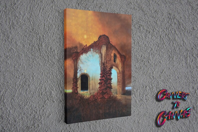 Dark Surreal Structure Painting Canvas, Painting of Zdzislaw Beksinski ...