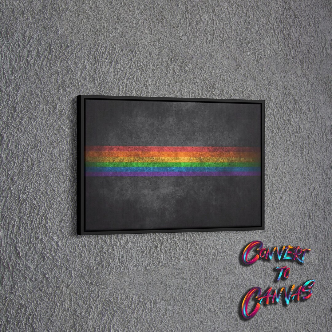 Pride Flag Print Canvas, LGBT Wall Art, LBGT Canvas, LGBT Wall Decor ...