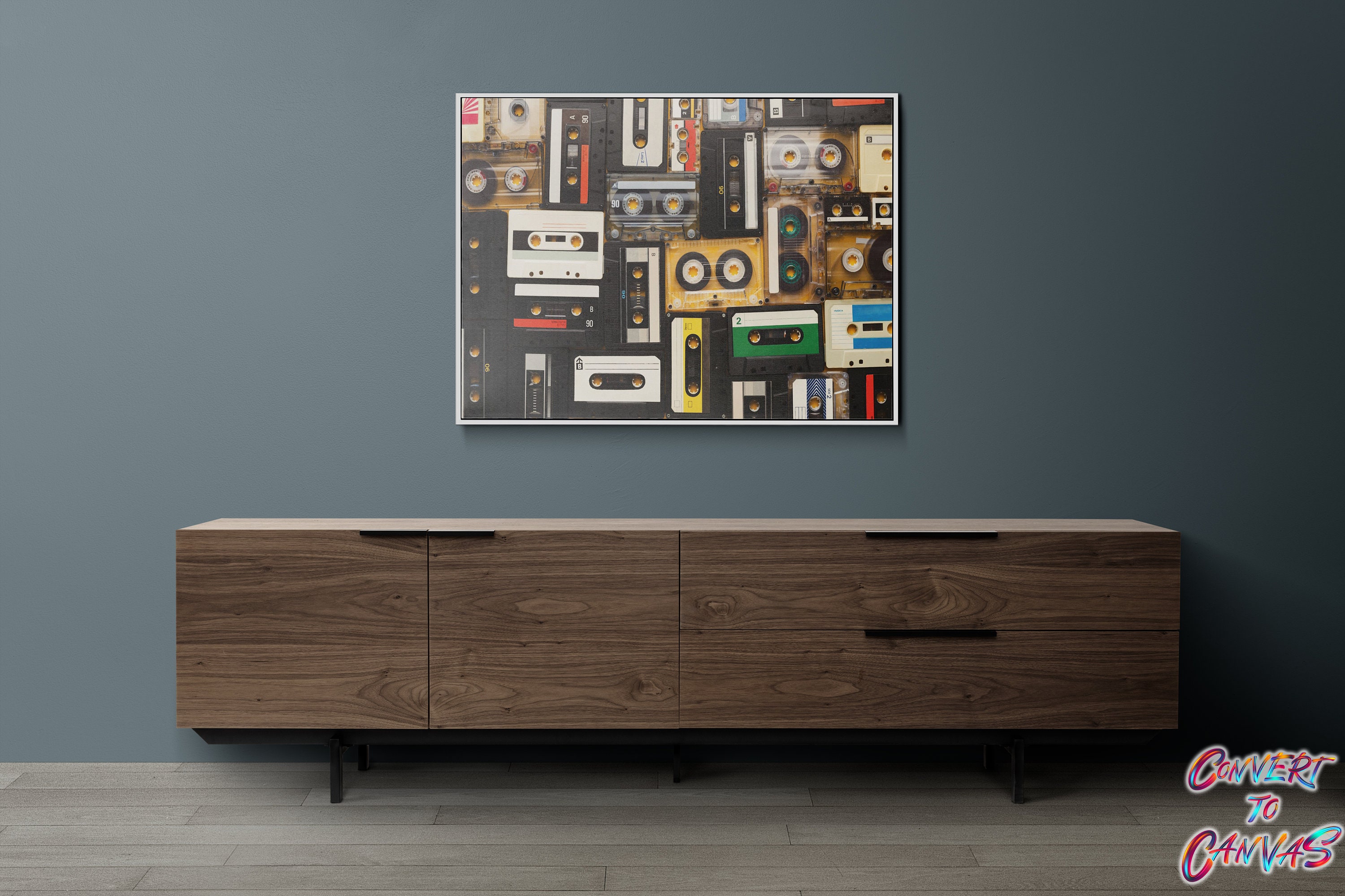 Retro Casette Canvas, Old Cassette Poster, Vintage Cassette Wall Art ...