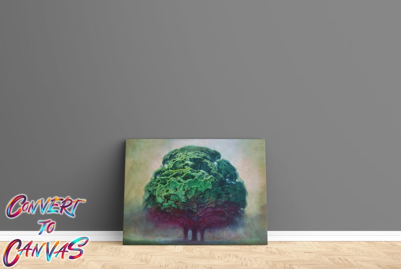 Dark Surreal Tree Canvas, Painting of Zdzislaw Beksinski Wall Decor ...