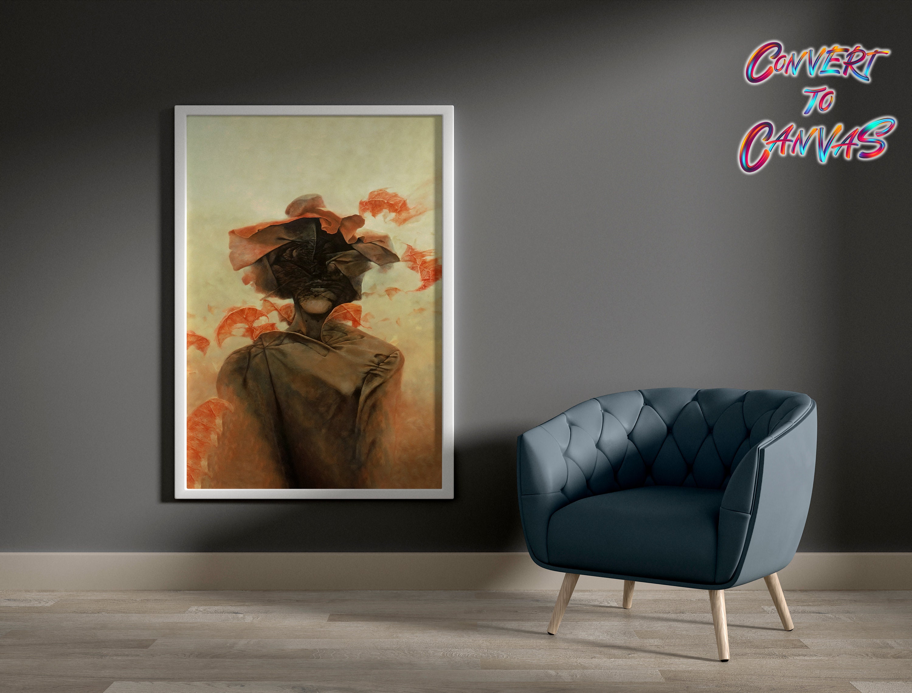 Surreal Women Painting Canvas, Painting of Zdzislaw Beksinski Wall ...