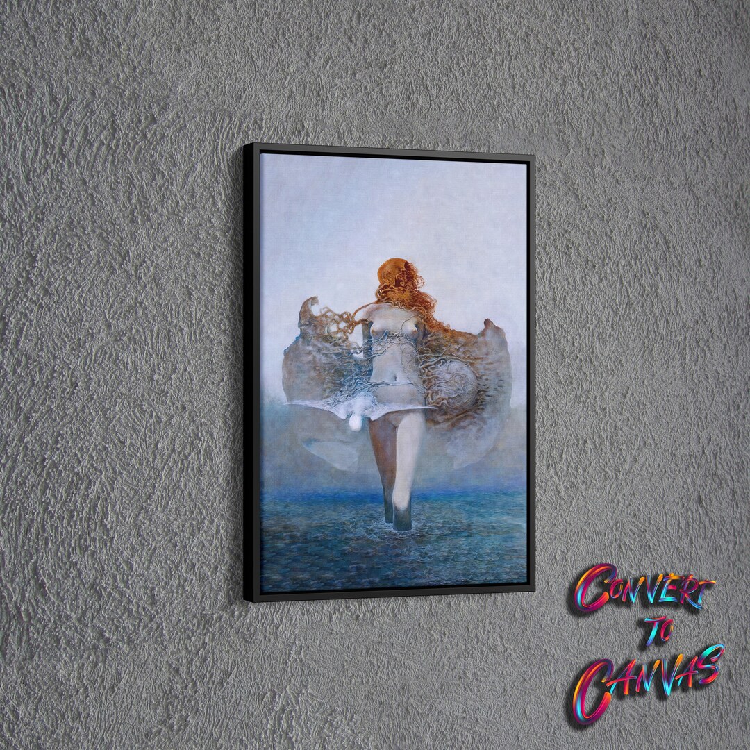 Surreal Women Painting Canvas, Painting of Zdzislaw Beksinski Wall ...