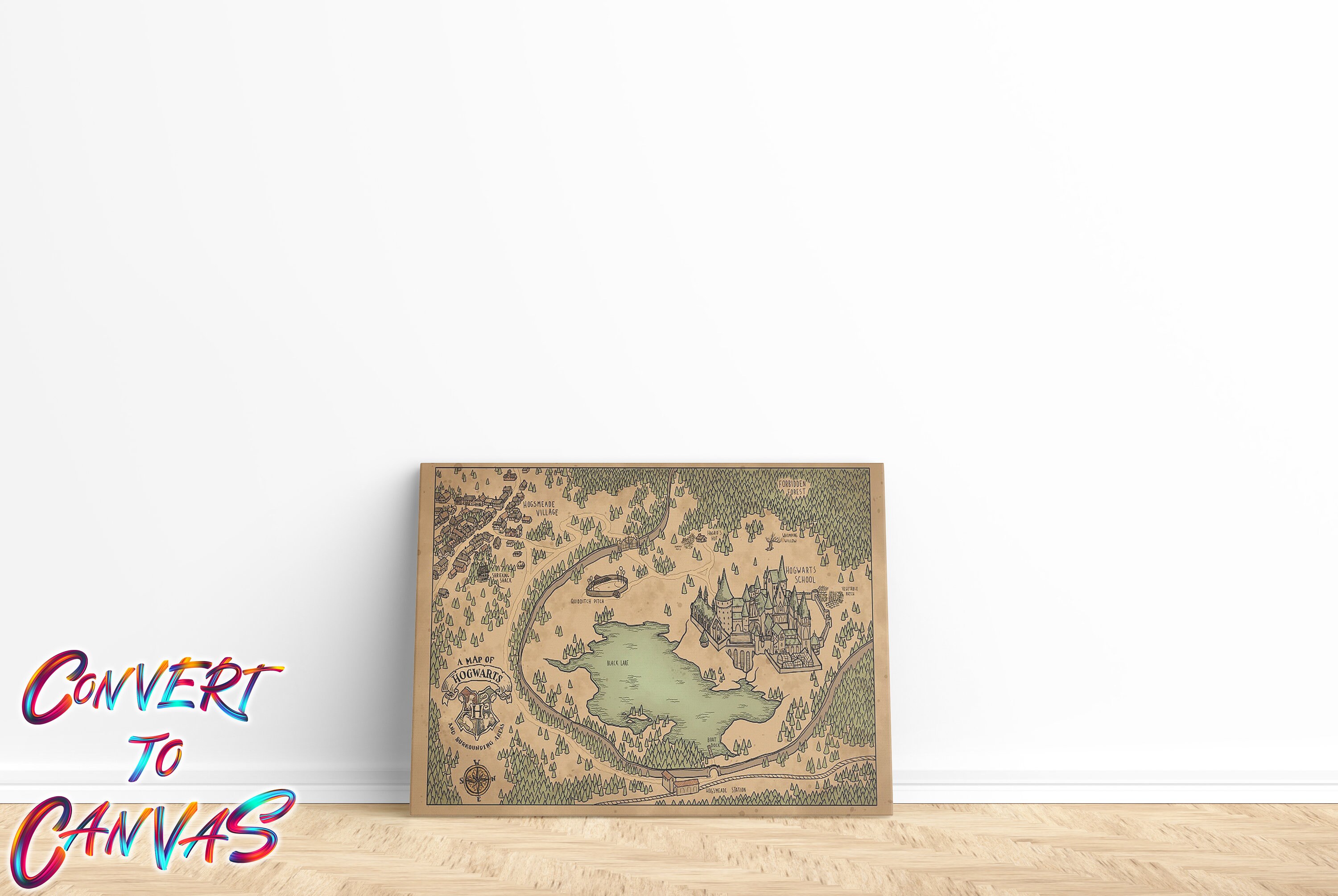 Hogwarts Map Wall Art Harry Potter Maps Movie Series Map - Etsy UK